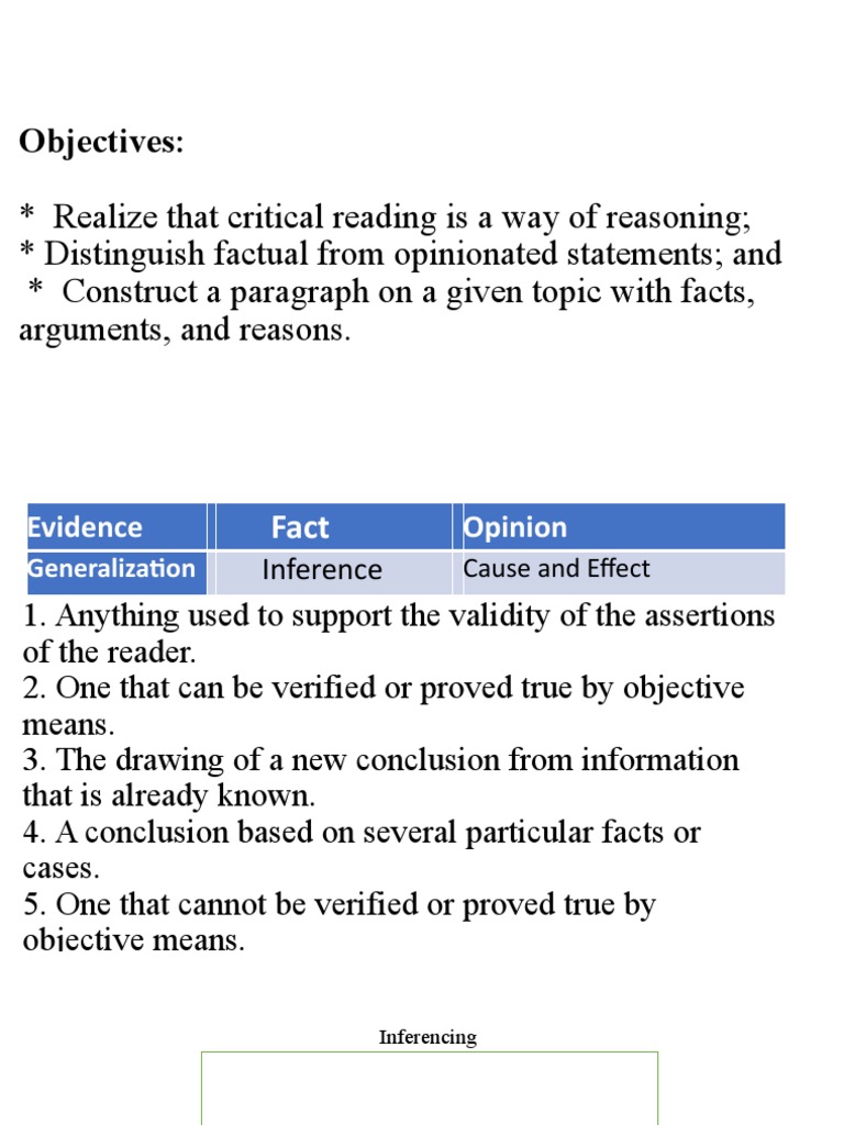 Objectives | PDF | Inference | Causality