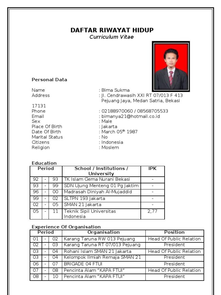CV Bima Sukma (ENG) | PDF