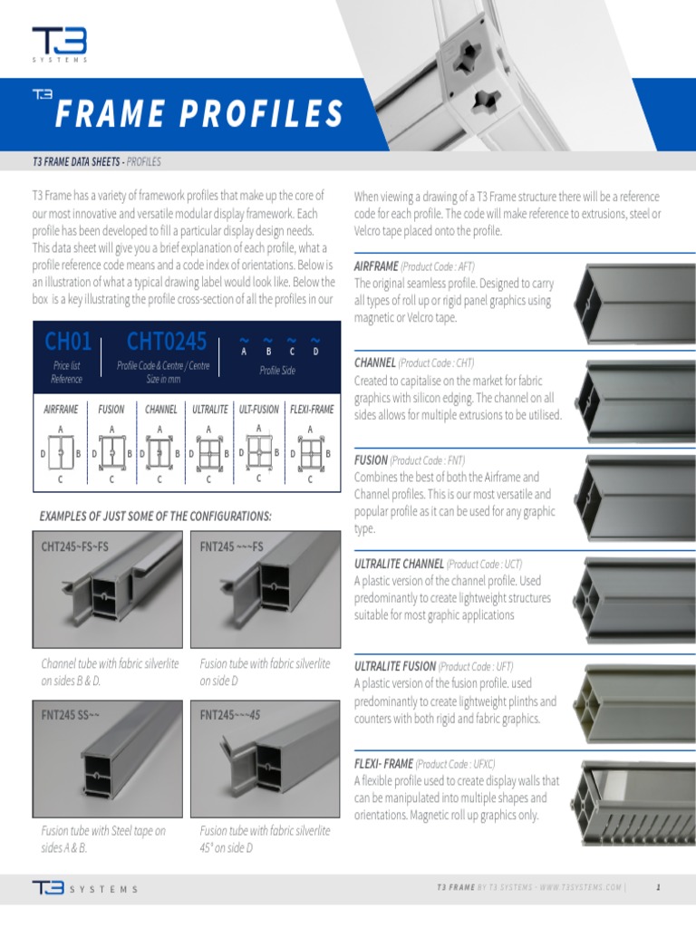 T3 Frame Profiles | PDF | Manufactured Goods | Secondary Sector Of The ...