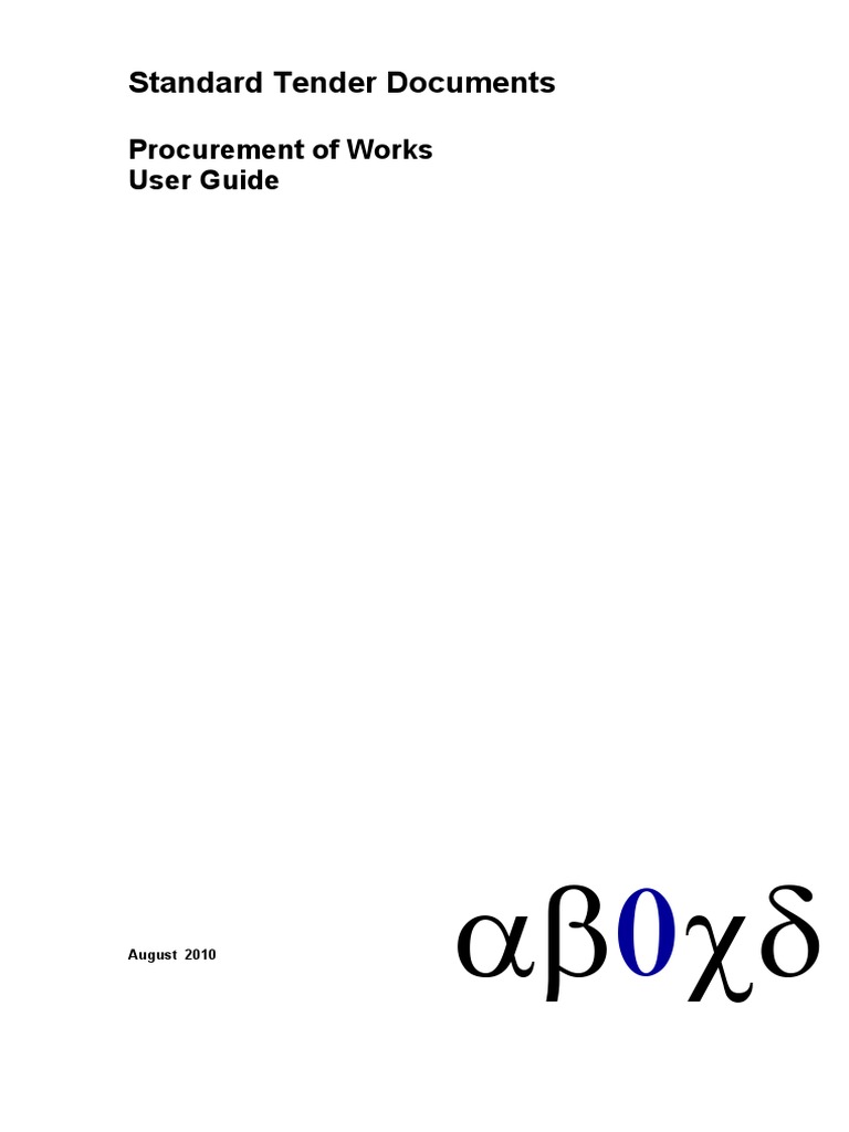 Standard Tender Documents - EBRD - Works - Jan - 2011 - Final | PDF | Business