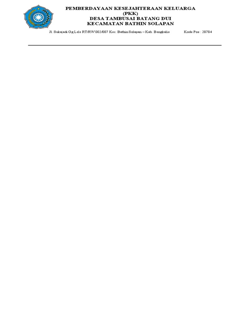 Contoh Kop PKK | PDF