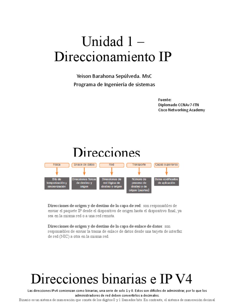 Direccionamiento IP | PDF | Dirección IP | Protocolos de internet