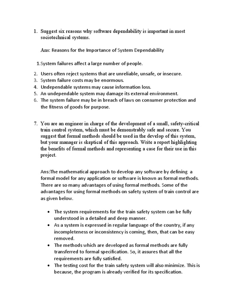 Dependable Systems Assignment Ans | PDF | Computers