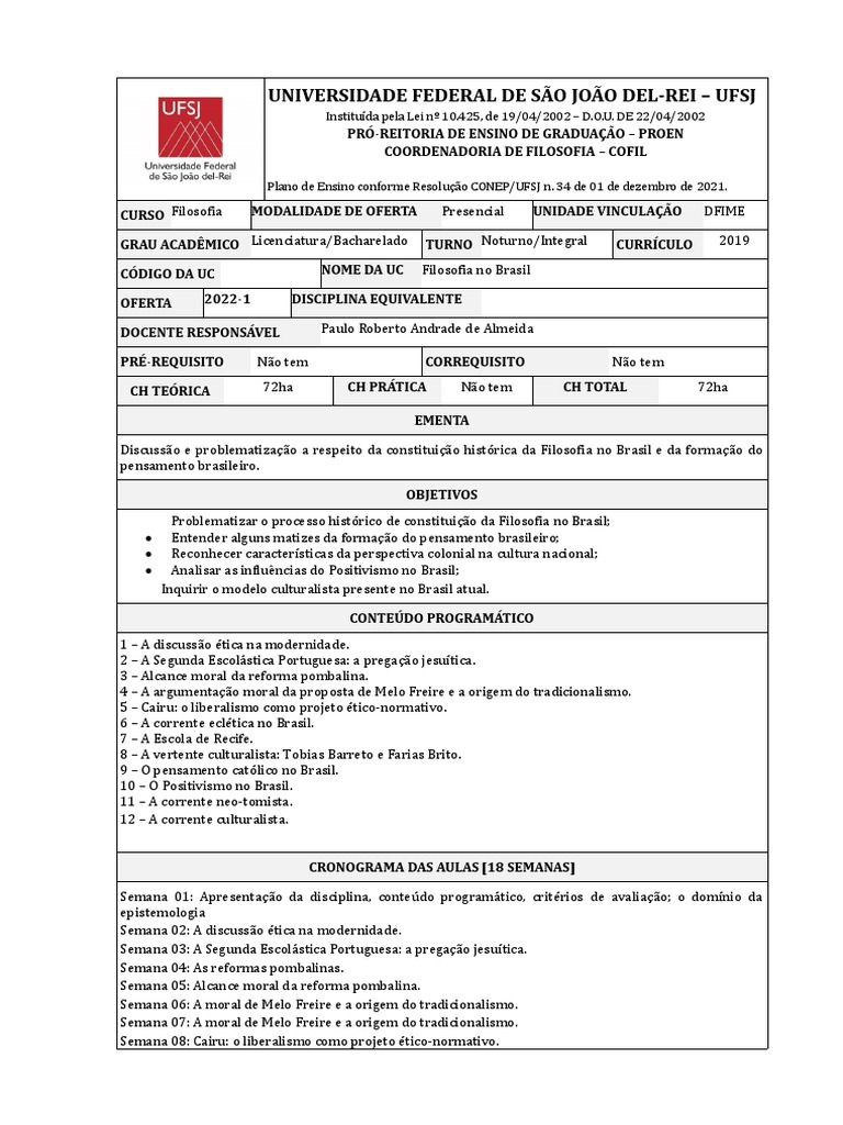 Ementa de Curso | PDF | Brasil