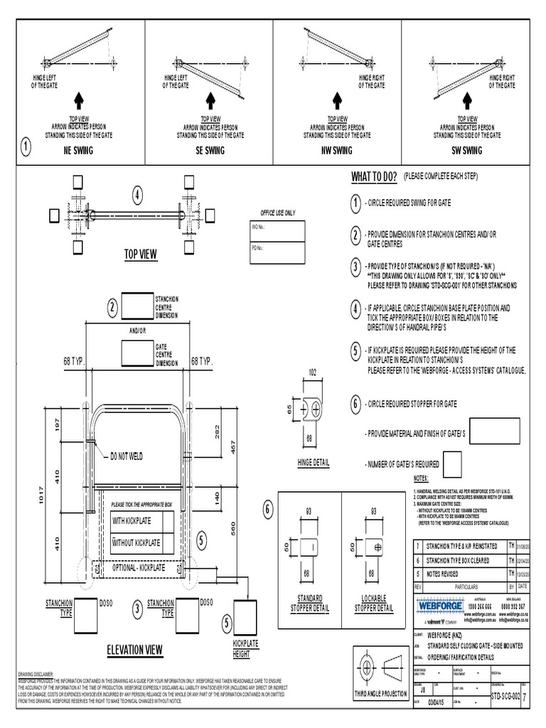 (STD SCG 002 r7) Standard Self Closing Gate - Side Mounted | PDF