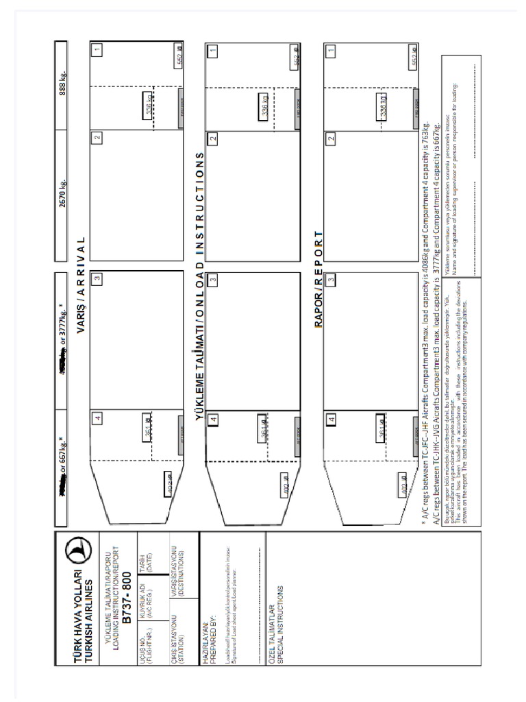 B737-800 Yükleme Formu (LIR) | PDF
