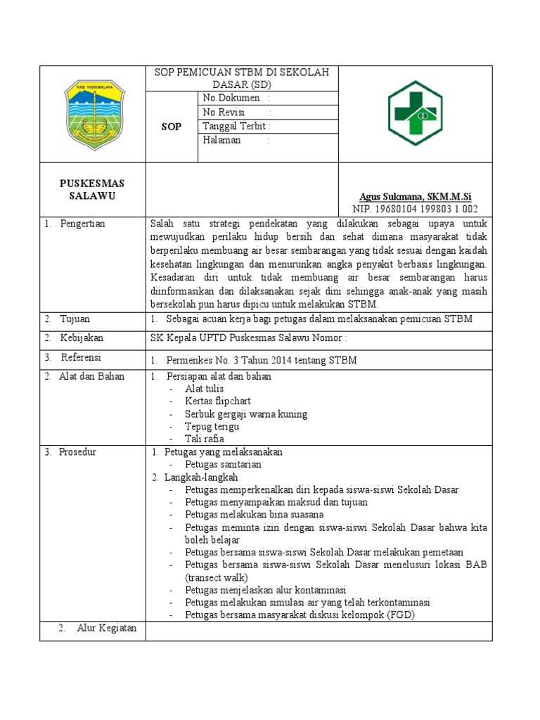 SOP Pemicu STBM di Sekolah Dasar | PDF