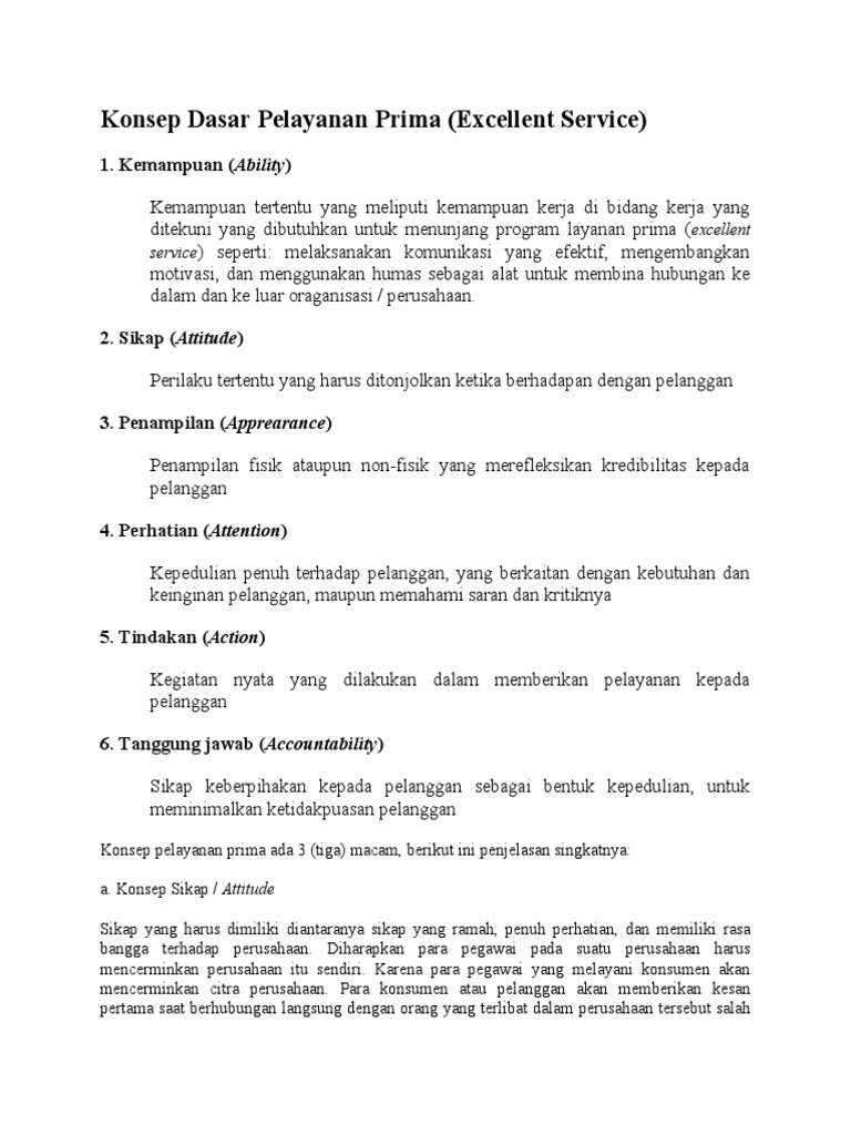 Konsep Dasar Pelayanan Prima | PDF