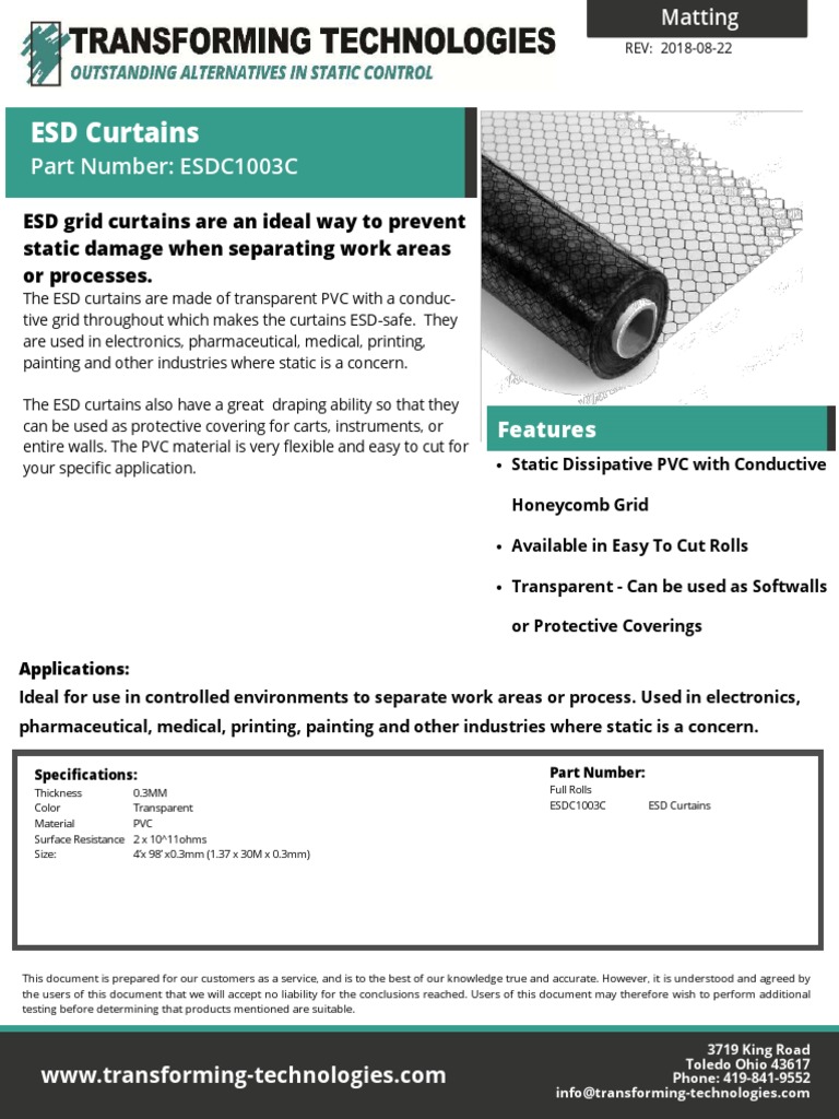 ESD Honeycomb Grid Curtains Overview | PDF | Electrostatic Discharge ...