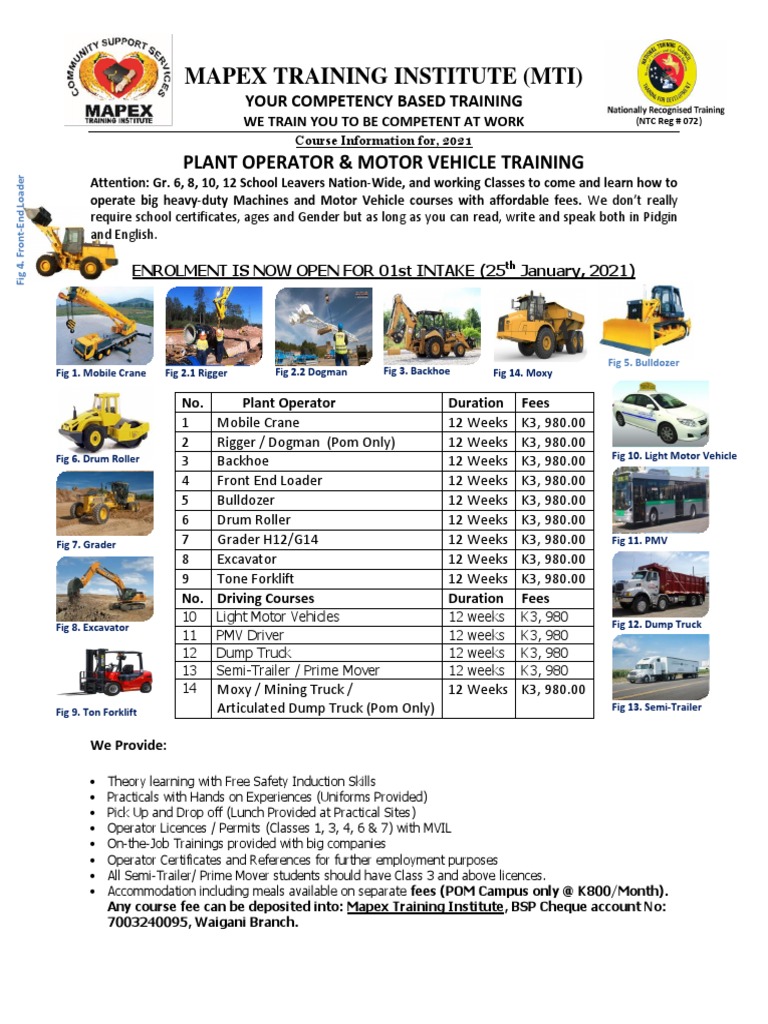 MTI Plant Operator & Business Courses | PDF | Business | Service Industries
