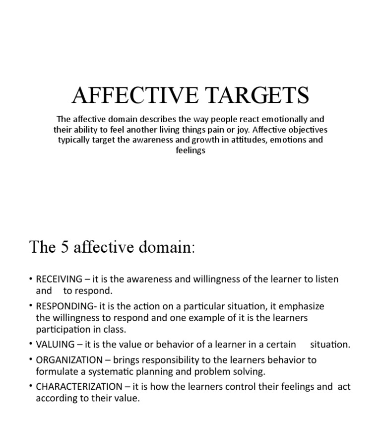 AFFECTIVE TARGETS - PPTX Report | PDF