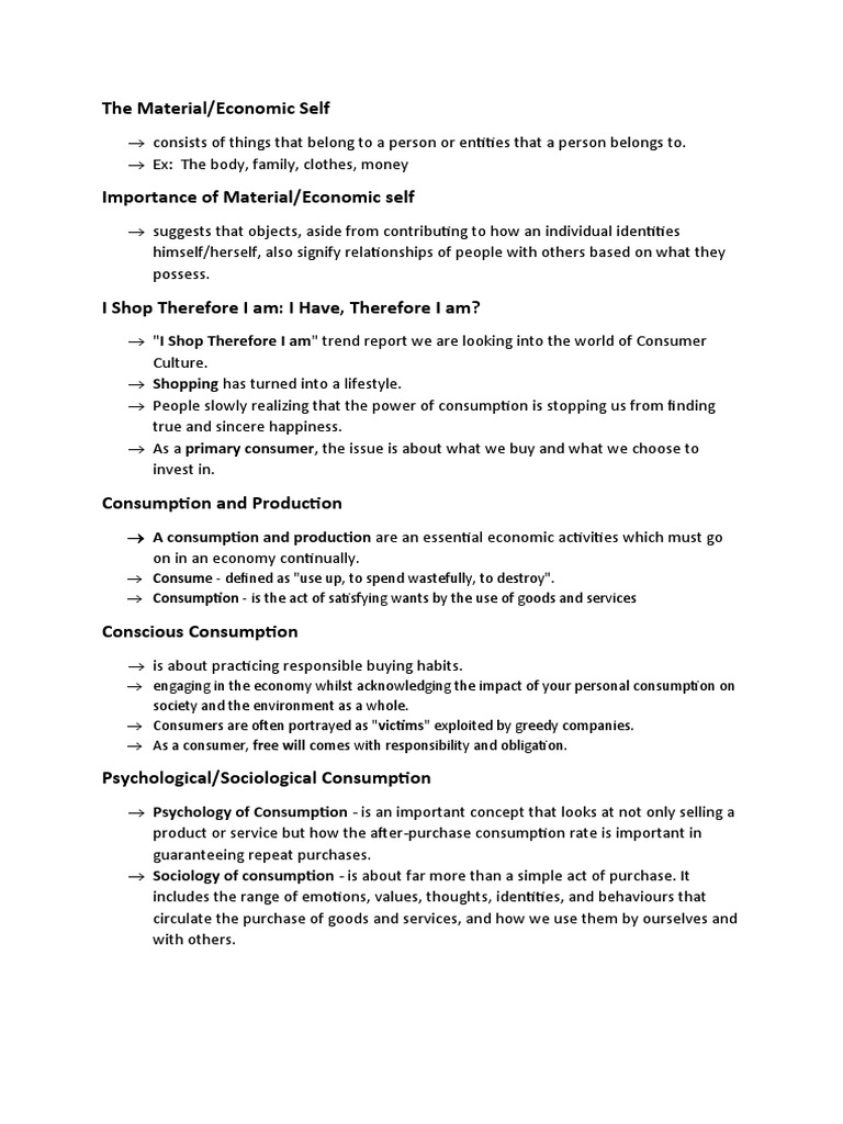 g5 Uts Material Economic Self | PDF | Consumerism | Identity (Social Science)