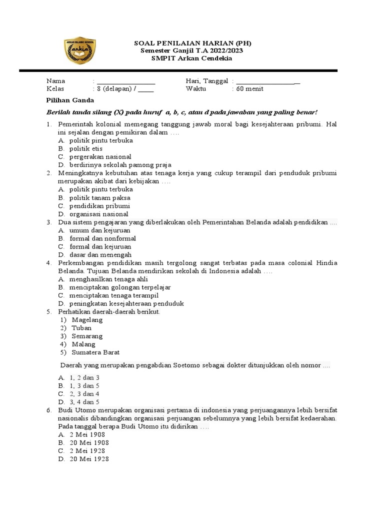 Soal PH PKN 8 Bab 4 | PDF