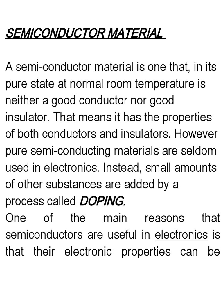 Overview of Semiconductor Materials | PDF | Rectifier | Semiconductors