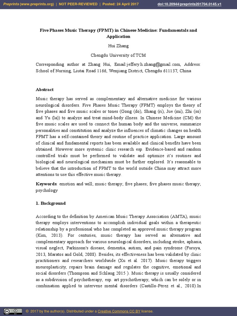 Five Phases Music Therapy | PDF | Traditional Chinese Medicine | Psychotherapy