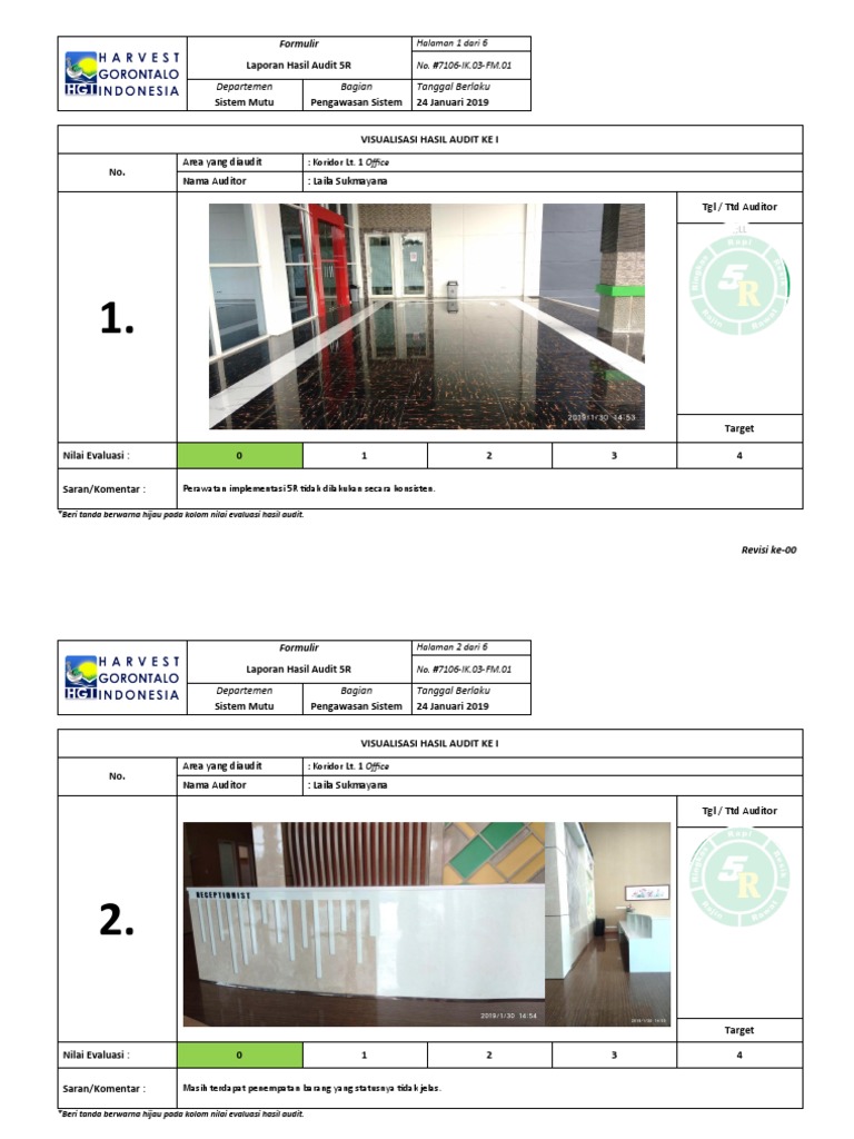 Laporan Hasil Audit 5R Office Lt. 1 | PDF
