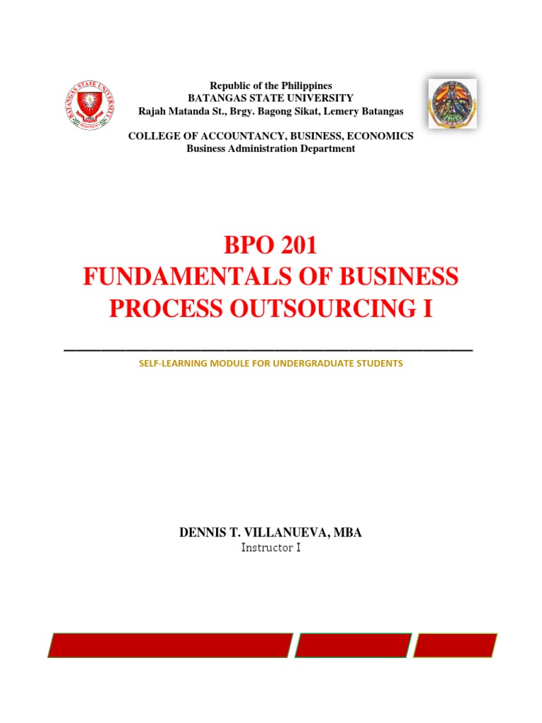 Bpo 201 Module 1 | PDF | Outsourcing | Cost
