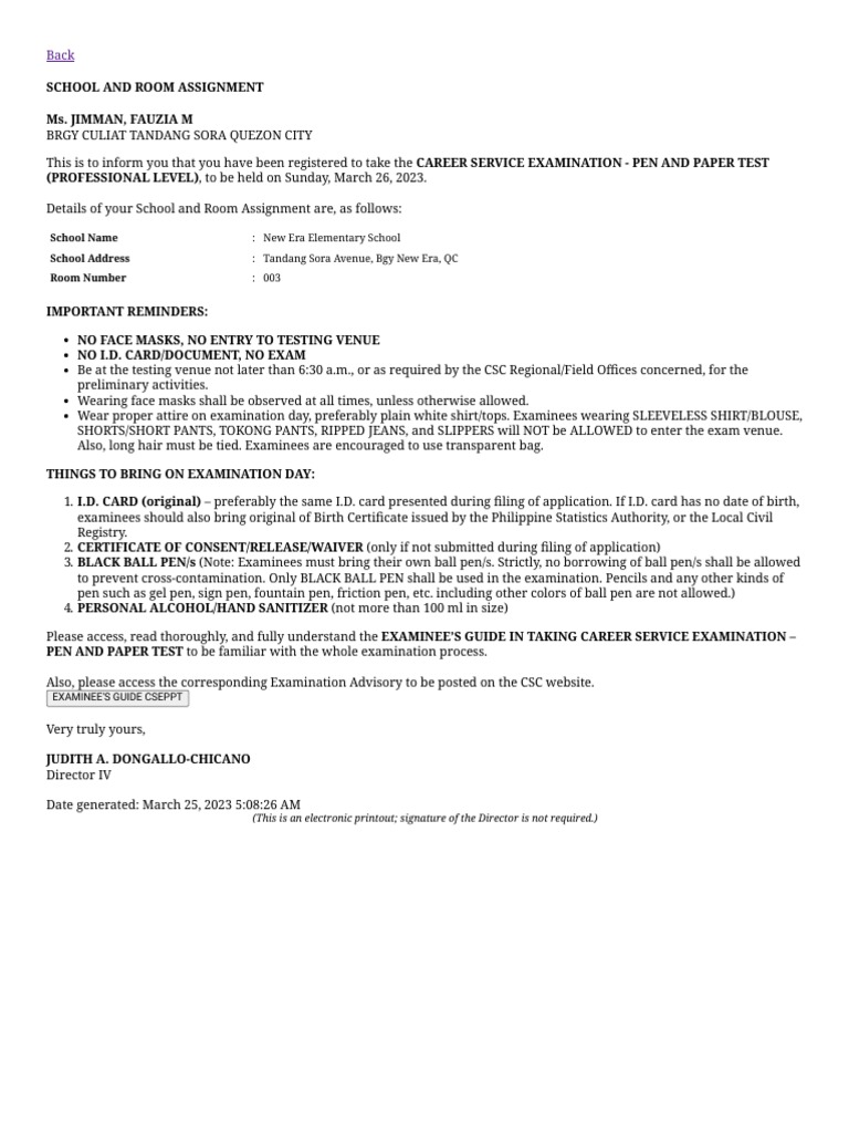 Notice of School Assignment | PDF