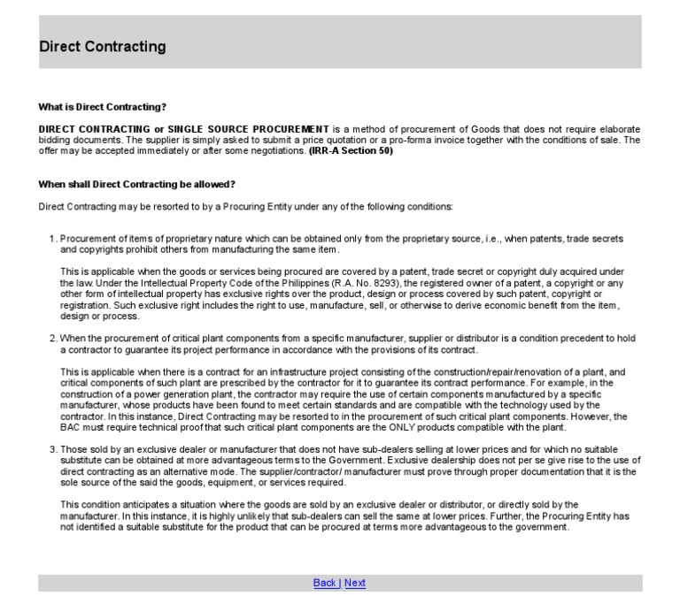 Direct Contracting | PDF | Procurement | Copyright