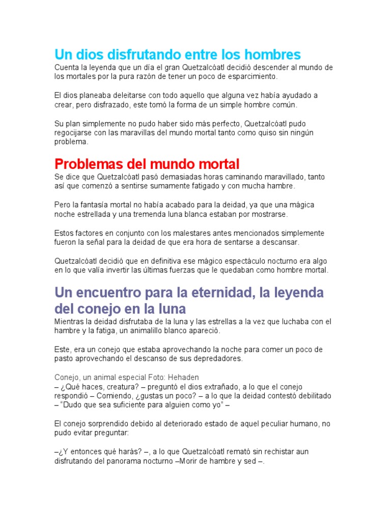 La leyenda del conejo en la luna | PDF