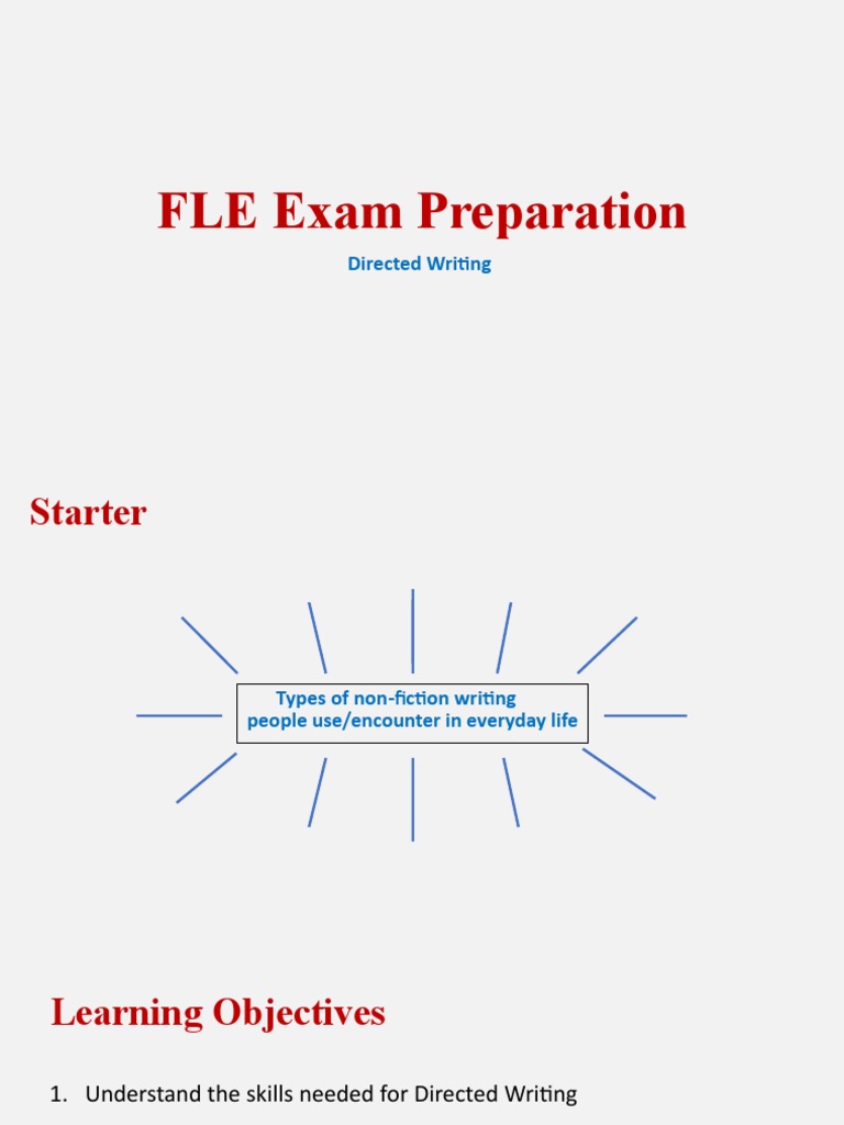 IGCSE FLE Directed Writing Preparation | PDF | Reading Comprehension | Genre