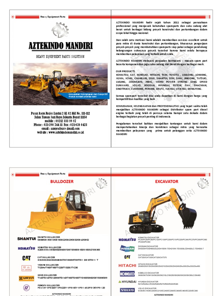 Aztekindo: Solusi Suku Cadang Alat Berat | PDF