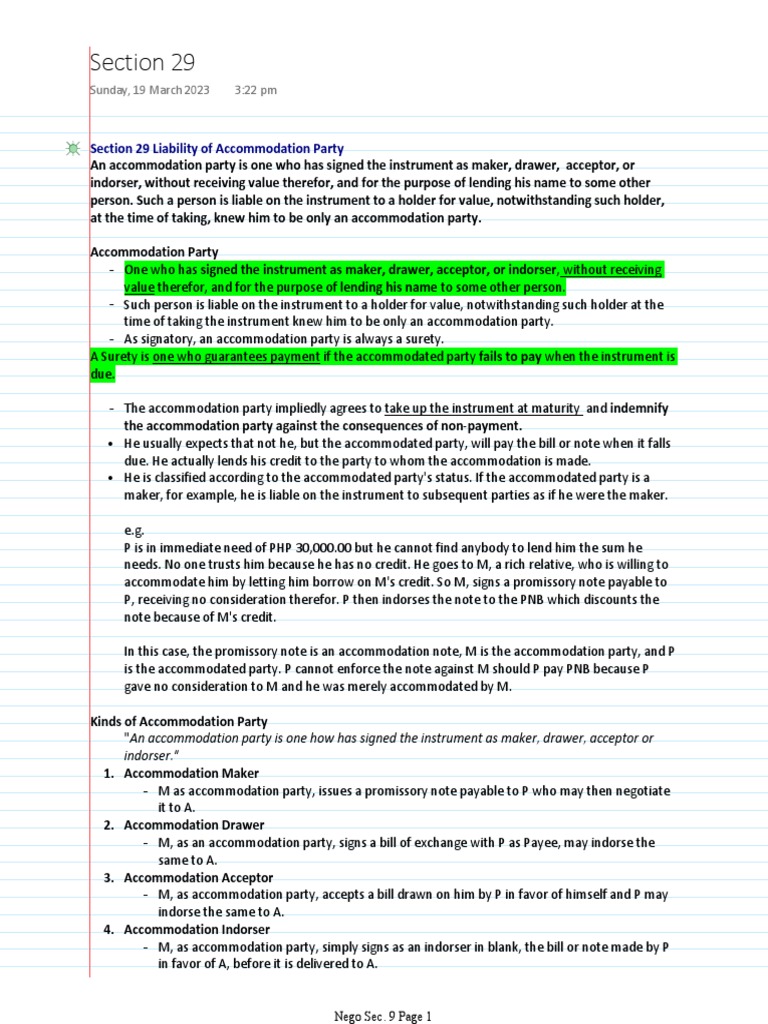 Section 29 | PDF | Negotiable Instrument | Justice