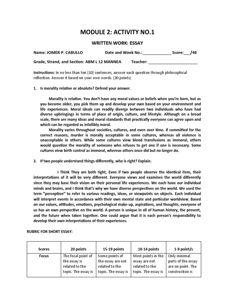 REPAIRED | PDF | Morality | Essays