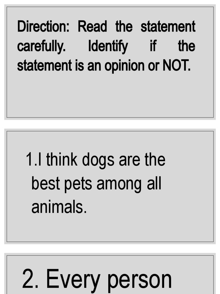 Direction: Read The Statement Carefully. Identify If The Statement Is ...