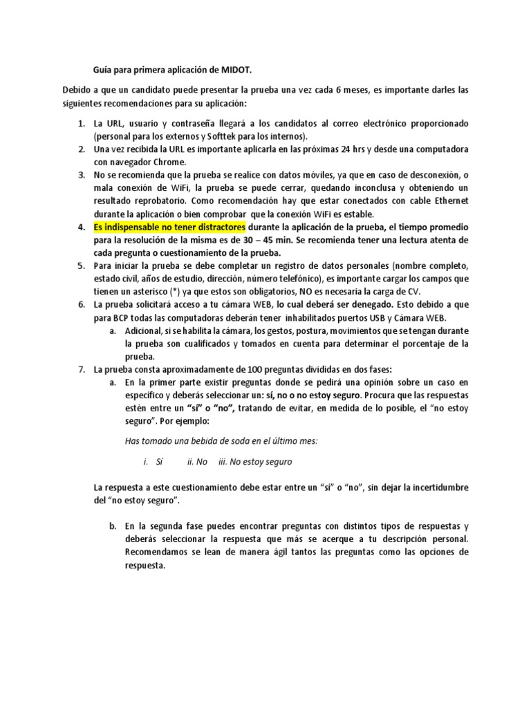 Guía para aprobar la prueba MIDOT | PDF | Wifi | Informática