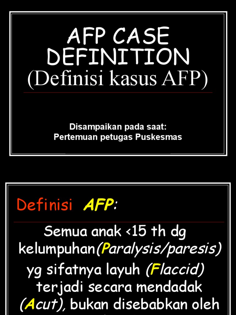 Definisi dan Surveilans Kasus AFP | PDF | Sains & Matematika