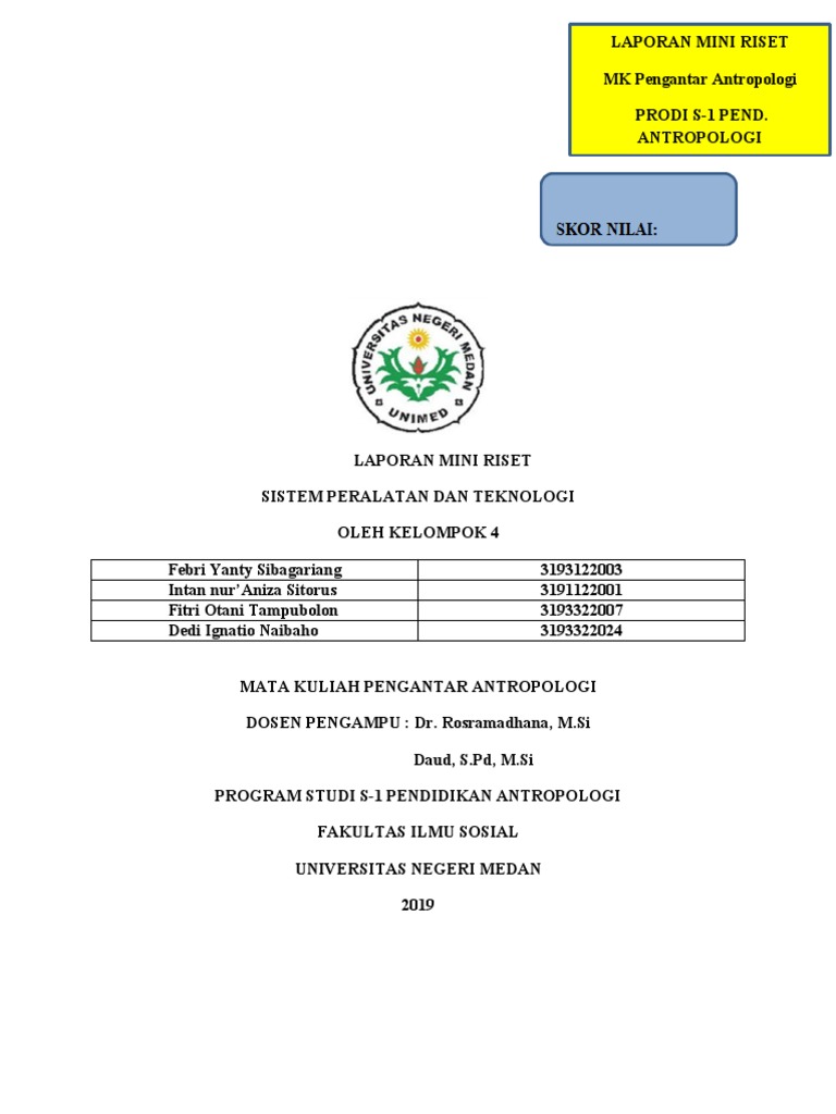 LAPORAN MINI RISET Kelompok 4 | PDF