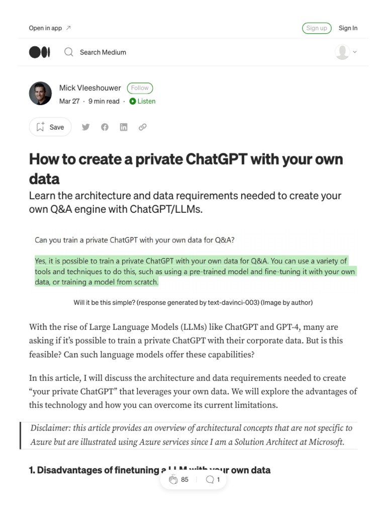 How To Create A Private ChatGPT With Your Own Data | PDF | Search ...