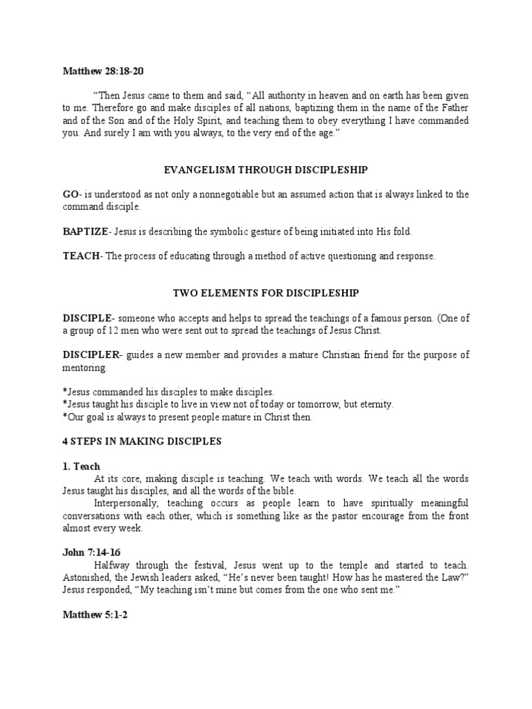 Evangelism Through Discipleship | PDF