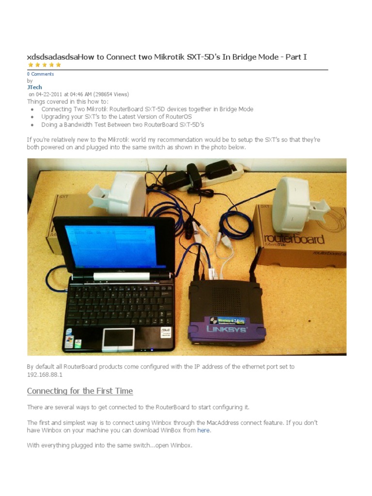 How To Connect Two Mikrotik SXT-5D's in Bridge Mode | PDF | Network ...
