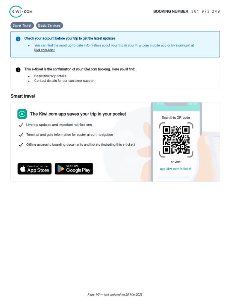 BookingID (Rawvalue 361973249) - Eticket | PDF | Travel Visa