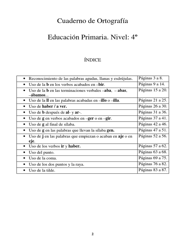 Ortografia 4 H | PDF | Ocio