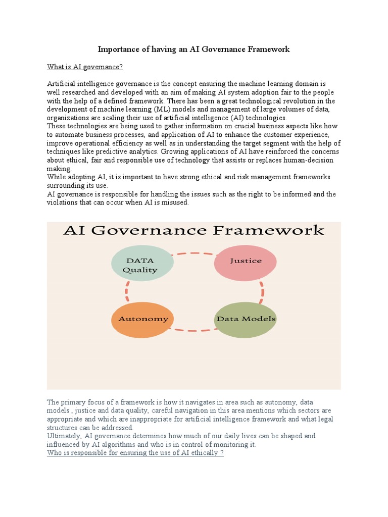 Importance of Having An AI Governance Framework | PDF | Artificial ...