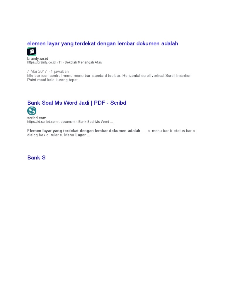 Elemen Layar Terdekat di Ms Word | PDF