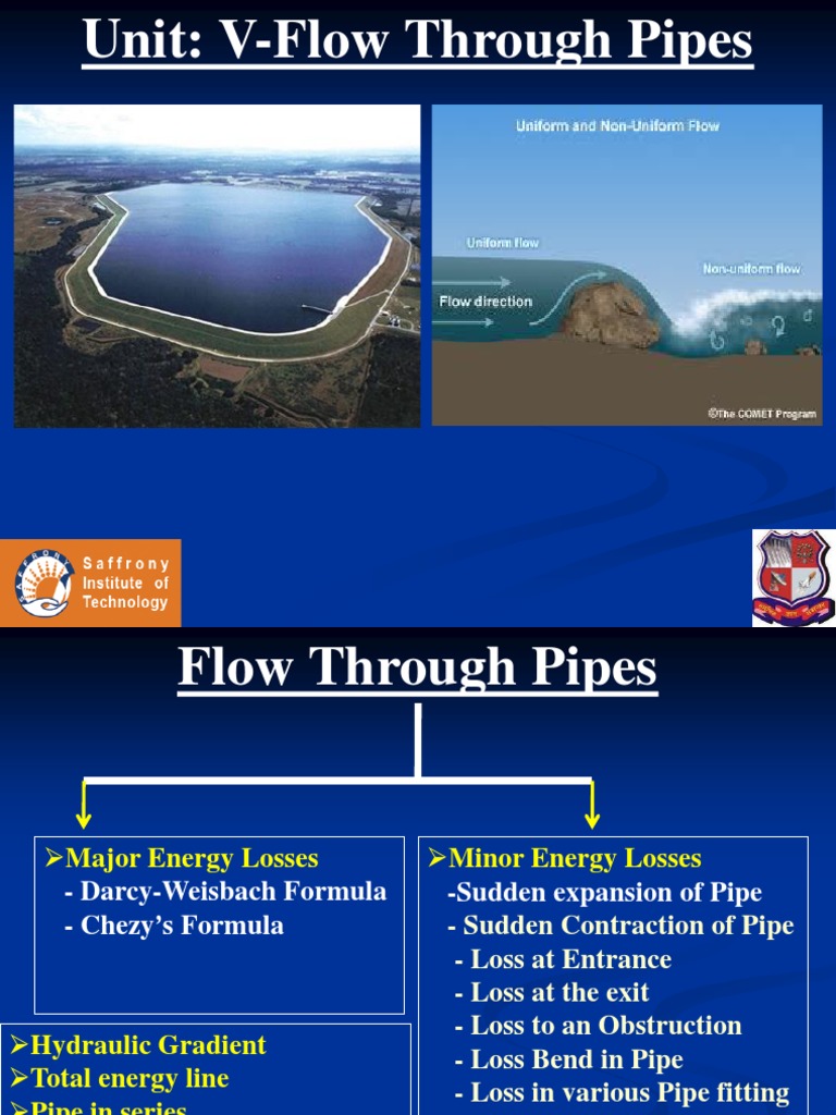 Unit: V-Flow Through Pipes | PDF | Gas Technologies | Continuum Mechanics