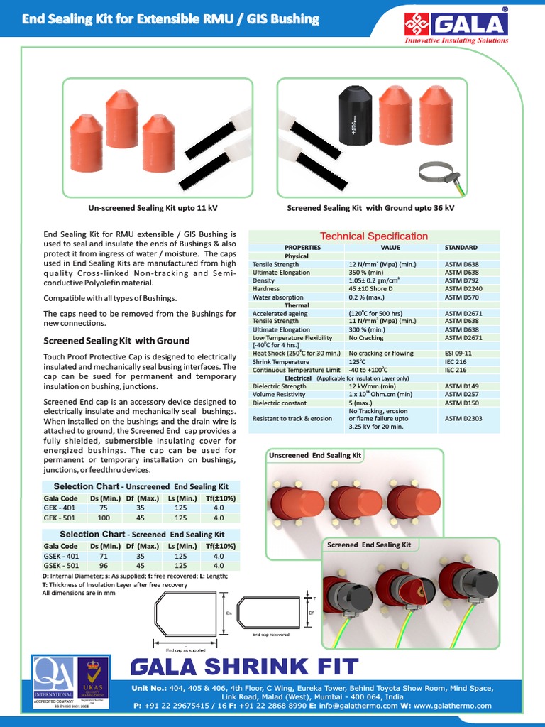 End Sealing Kit for Extensible RMU | PDF | Insulator (Electricity ...