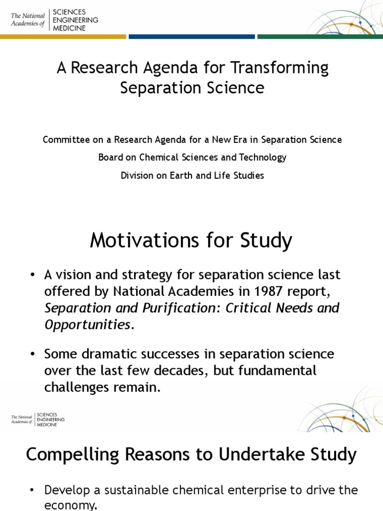 Transforming Separation Science Agenda | PDF | Science | System