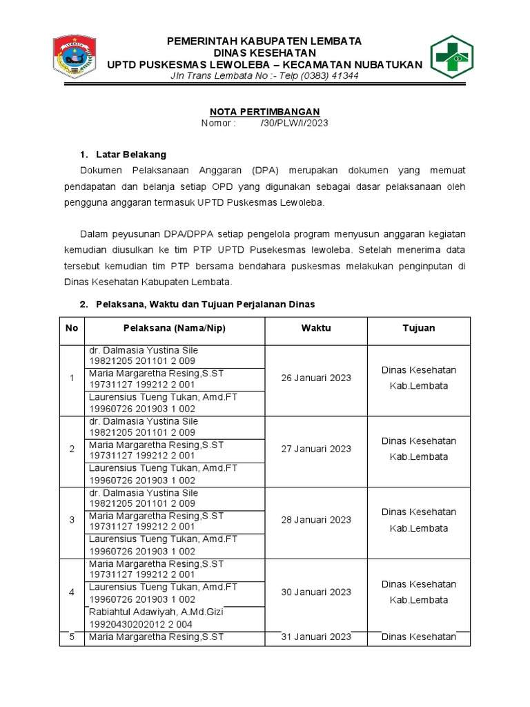 Nota Pertimbangan | PDF