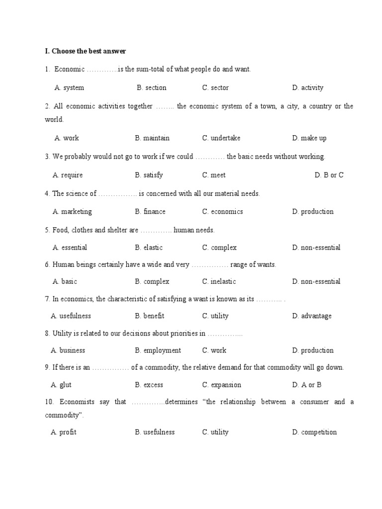 Revision - Vocabulary (Reading) | PDF | Monopoly | Demand