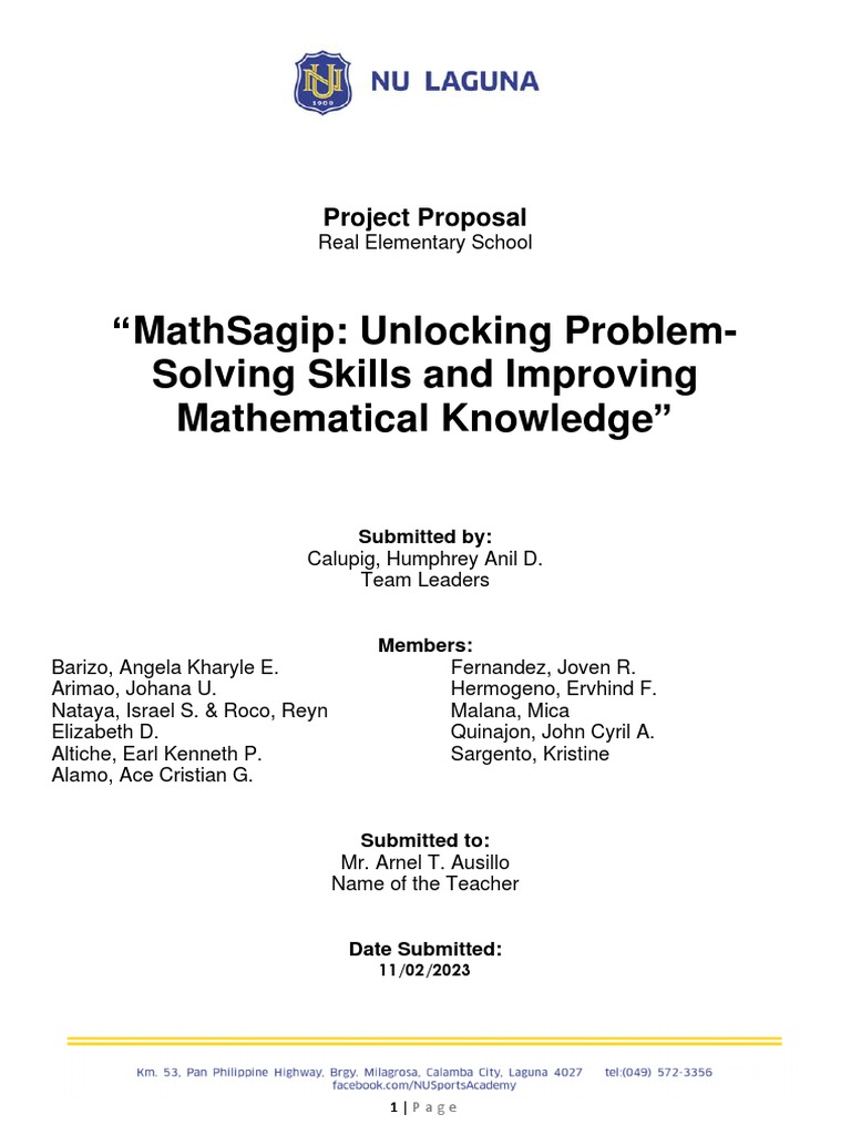 Group 1 PROJECT PROPOSAL TEMPLATE REVISED | Download Free PDF ...