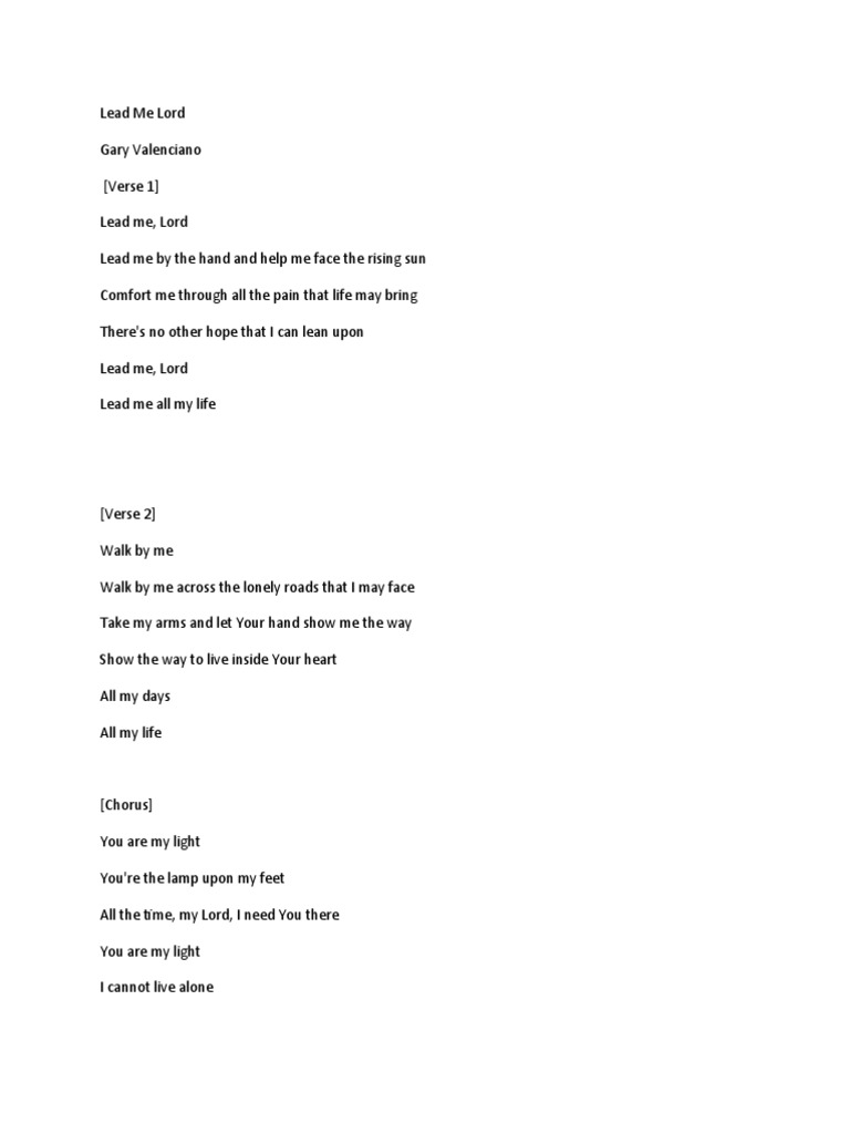 Lead Me Lord Lyrics Analysis | PDF