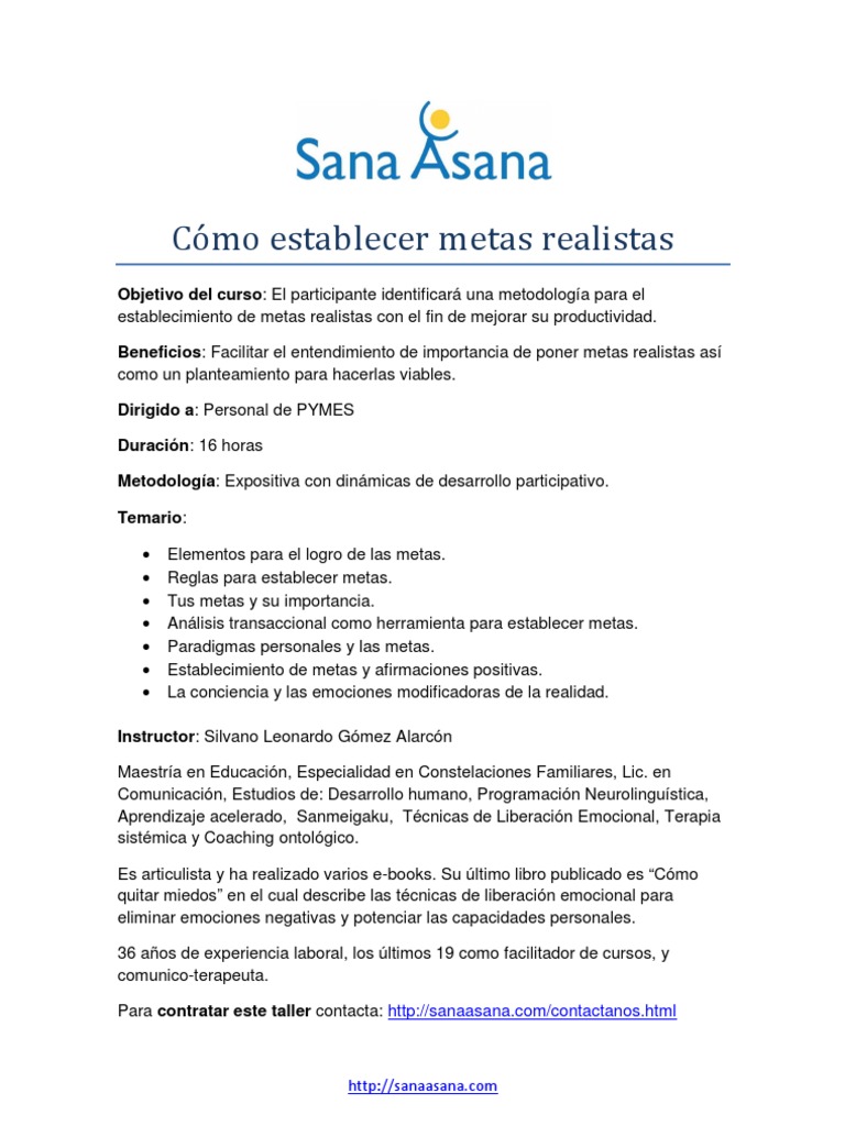 Como Establecer Metas | PDF | Relaciones personales, crianza y ...
