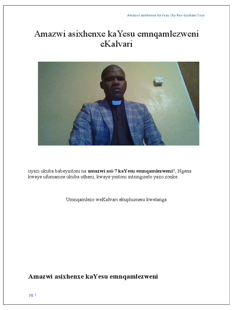 Amazwi Asixhenxe Kayesu Emnqamlezweni | PDF