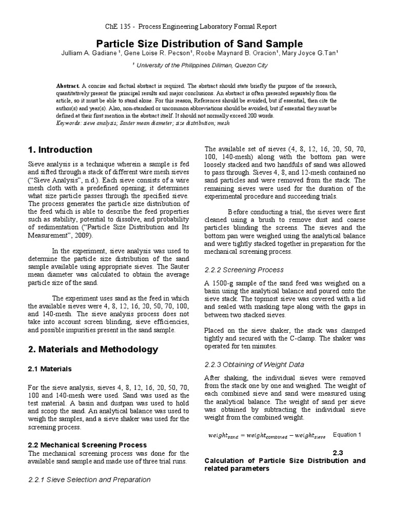 Sieving | Download Free PDF | Particle Size Distribution | Applied And Interdisciplinary Physics