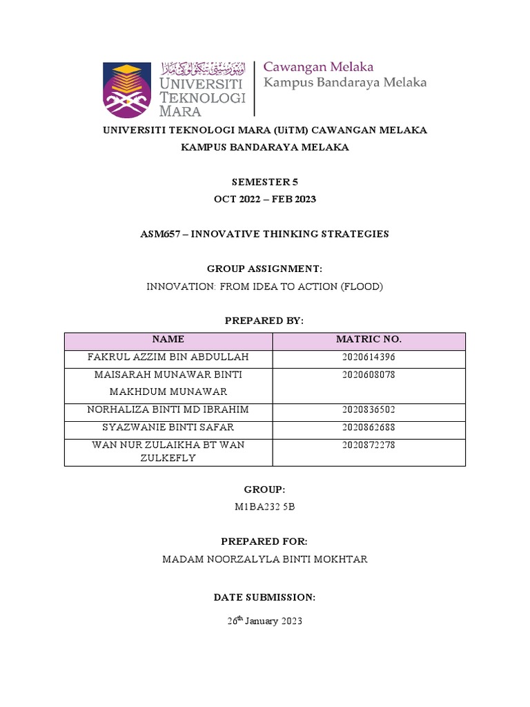 Asm657 Group Assignment Flood | PDF | Flood | Water